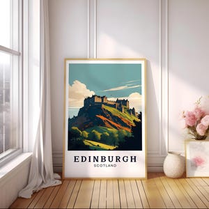 Edinburgh Castle Travel Poster, Scotland Travel Print, Edinburgh Castle ...