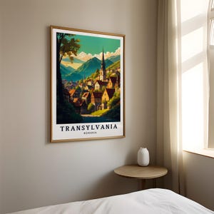 Transylvania Poster, Romania Poster, Enchanting Mountain Village Wall ...