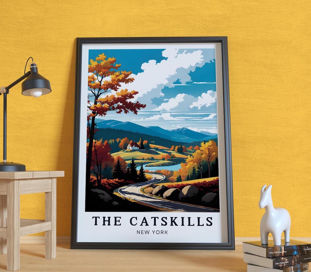 The Catskills Poster, New York Poster, USA Poster, Autumn Landscape ...