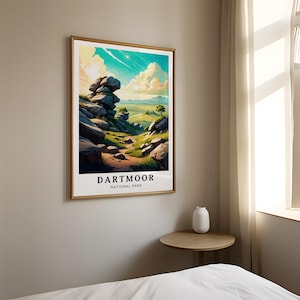 Dartmoor Poster, National Park Poster, Scenic Landscape Wall Art Decor ...