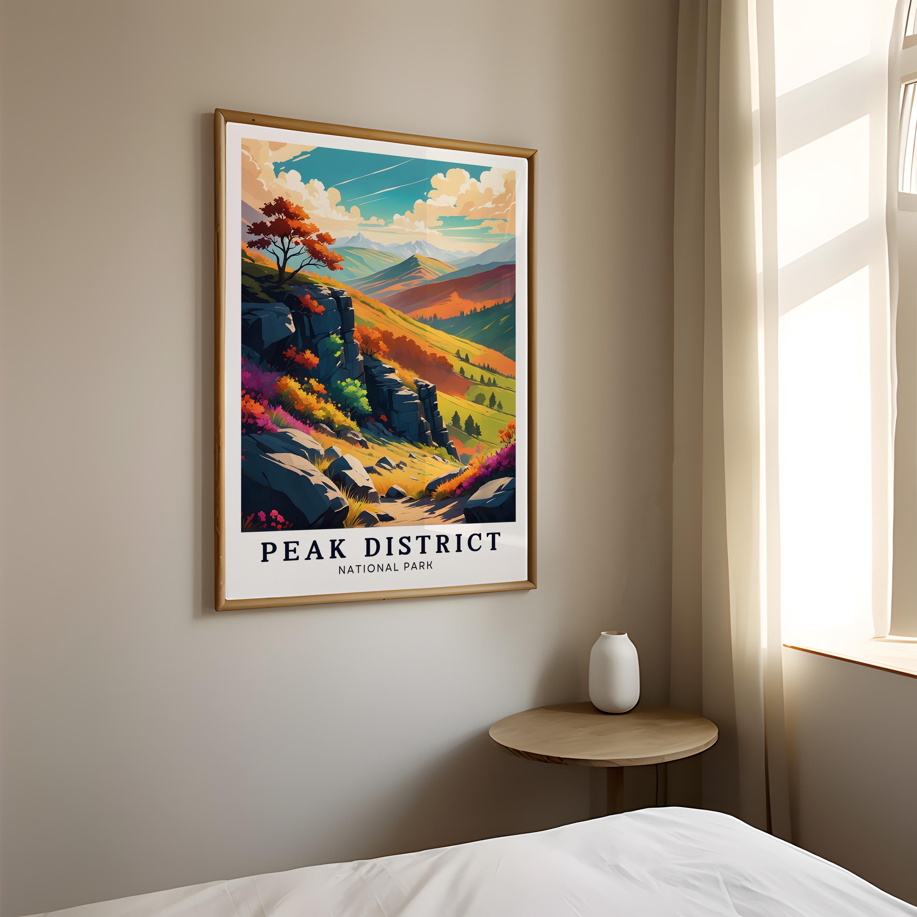 Peak District Travel Poster, National Park Travel Print, Peak District ...