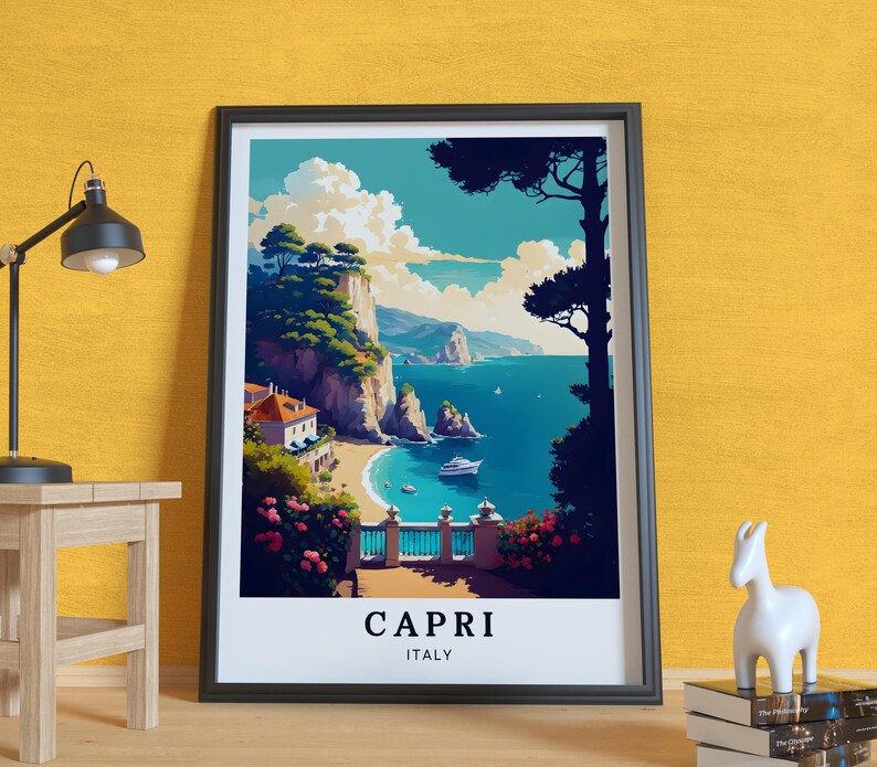 Capri Poster, Italy Poster, Enchanting Coastal View Wall Art Decor - Etsy