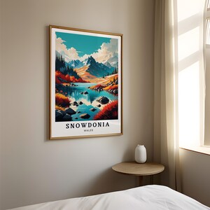 Snowdonia Poster, Wales Print, Majestic Mountain Landscape, Wall Art ...
