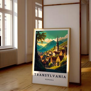 Transylvania Poster, Romania Poster, Enchanting Mountain Village Wall ...