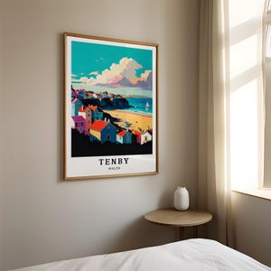 Tenby Poster, Wales Poster, Colorful Coastal Town Wall Art Decor - Etsy