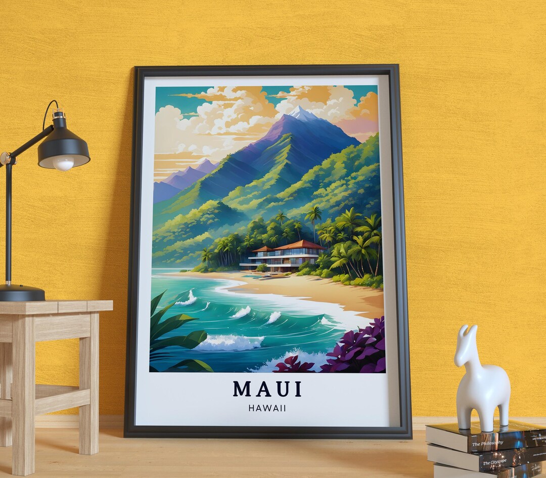 Maui Poster, Hawaii Poster, USA Poster, Tropical Island Paradise Wall ...