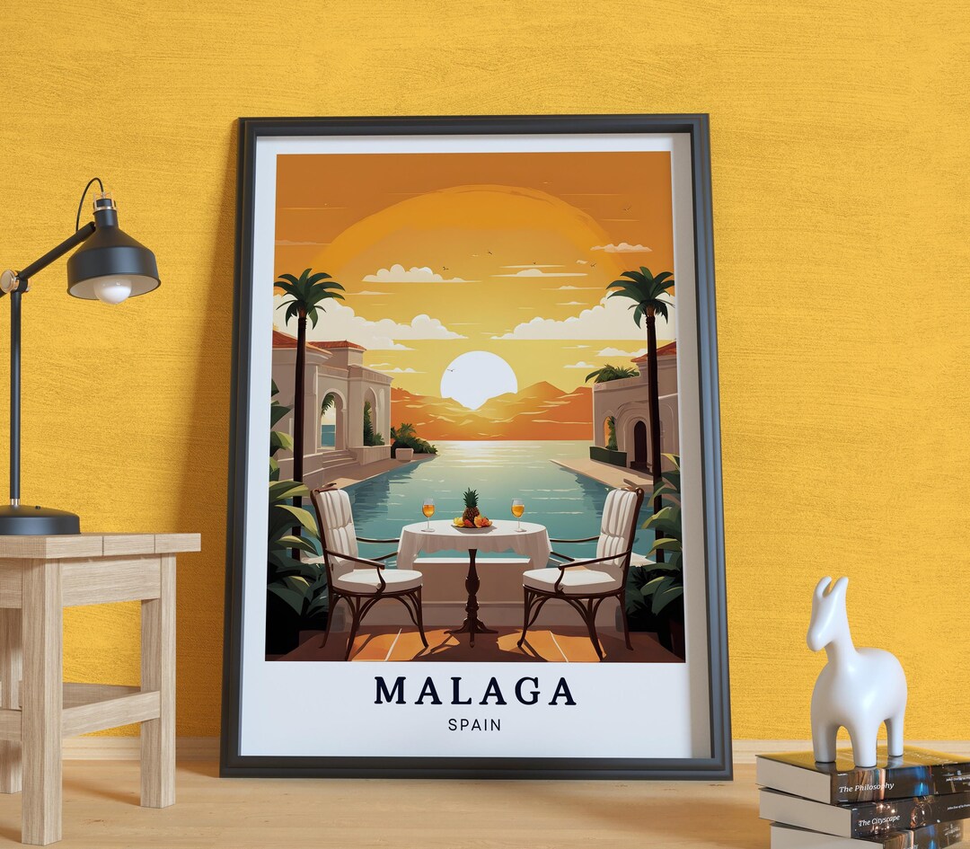 Malaga Poster, Spain Poster, Sunset View Wall Art Decor - Etsy