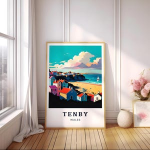 Tenby Poster, Wales Poster, Colorful Coastal Town Wall Art Decor - Etsy