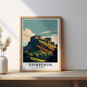 Edinburgh Castle Travel Poster, Scotland Travel Print, Edinburgh Castle ...