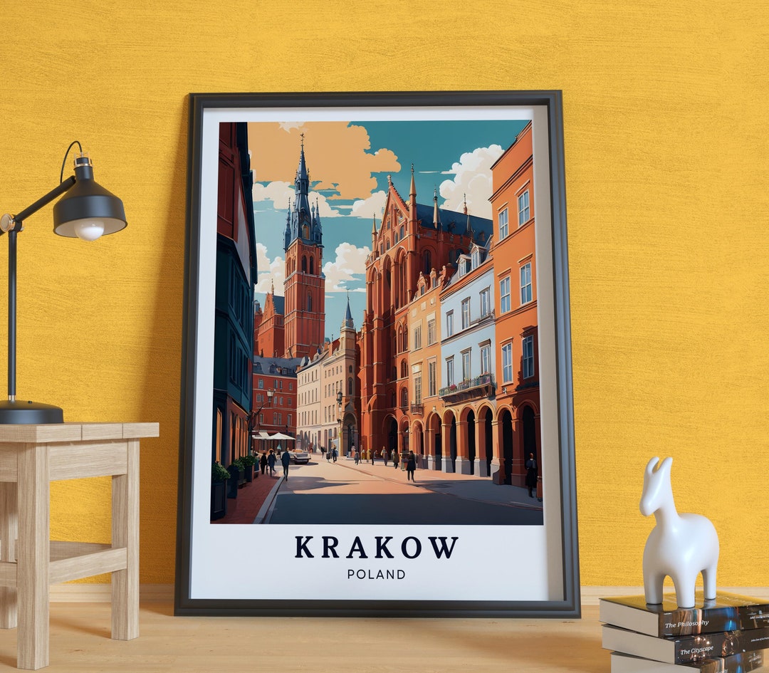 Krakow Poster, Poland Poster, Historic Old Town Architecture Wall Art ...