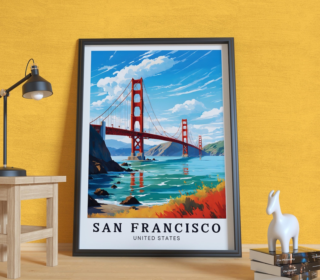 San Francisco Travel Poster, United States Travel Print, Golden Gate ...