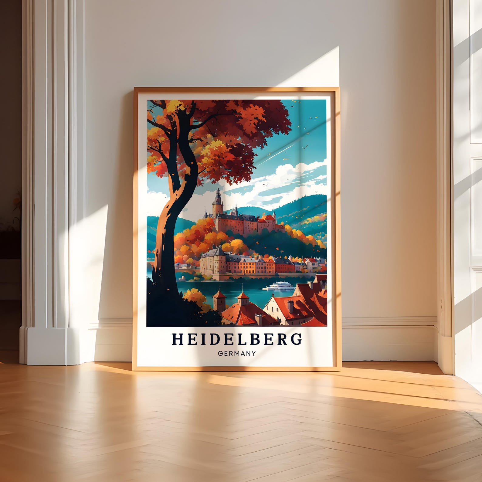 Heidelberg Poster, Germany Poster, Historic Castle Autumn View Wall Art ...