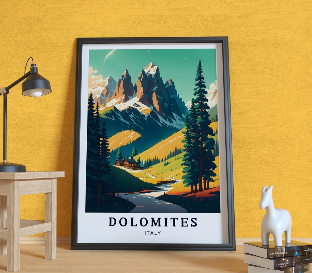 Dolomites Poster, Italy Poster, Scenic Mountain Landscape Wall Art ...