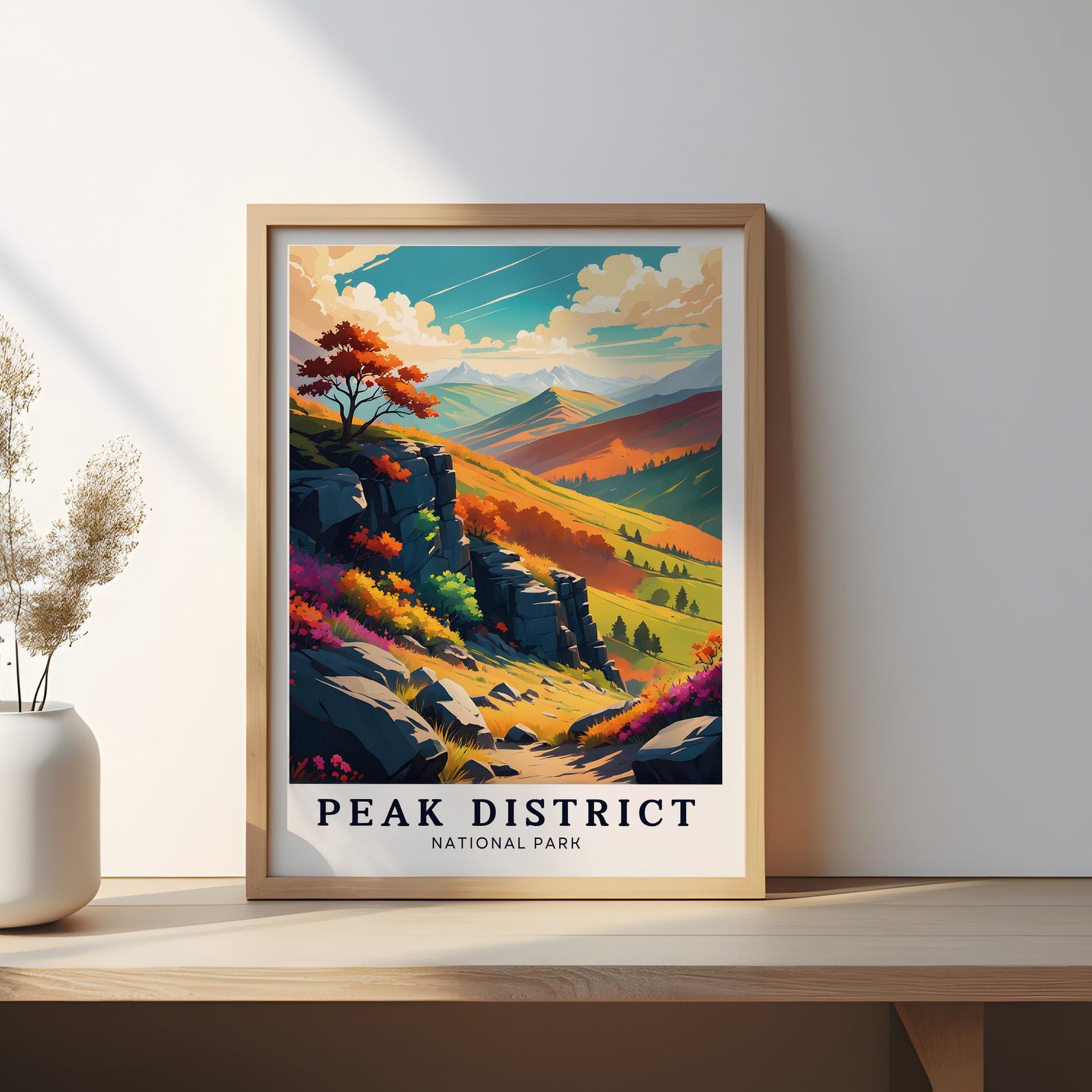 Peak District Travel Poster, National Park Travel Print, Peak District ...