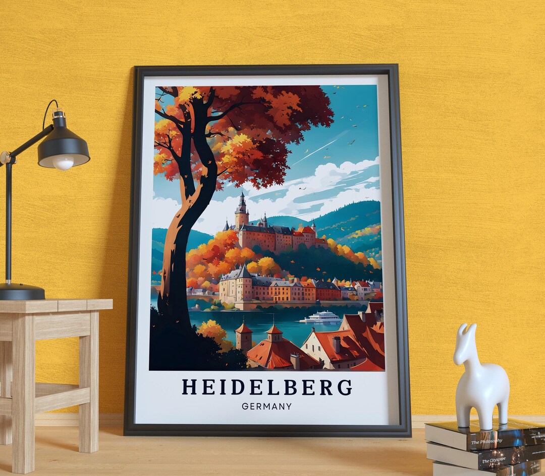 Heidelberg Poster, Germany Poster, Historic Castle Autumn View Wall Art ...
