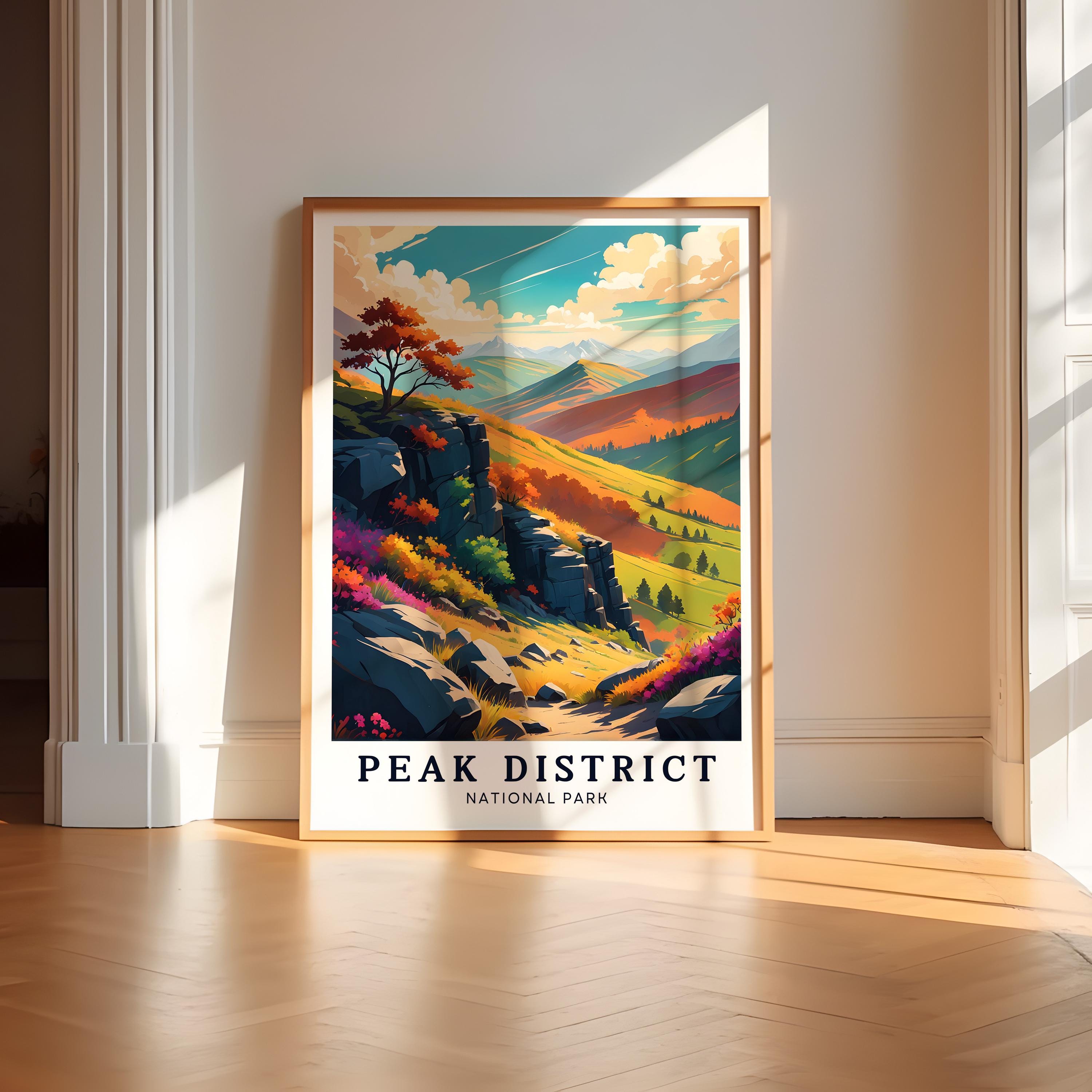 Peak District Travel Poster, National Park Travel Print, Peak District ...