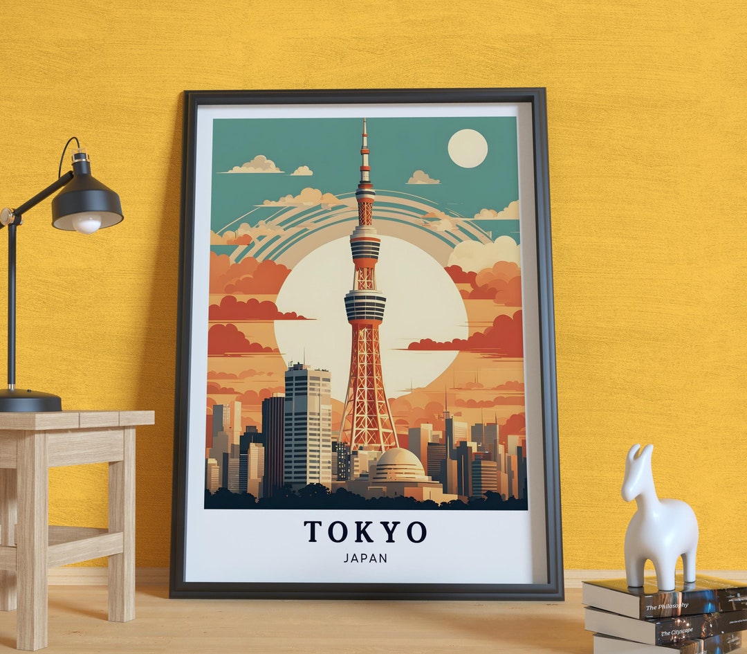 Tokyo Poster, Japan Poster, Tokyo Tower Skyline Wall Art Decor - Etsy