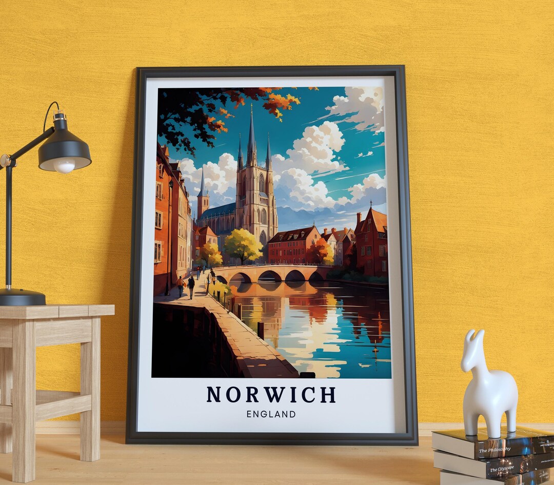 Norwich Poster, England Poster, Historic Cathedral Wall Art - Etsy