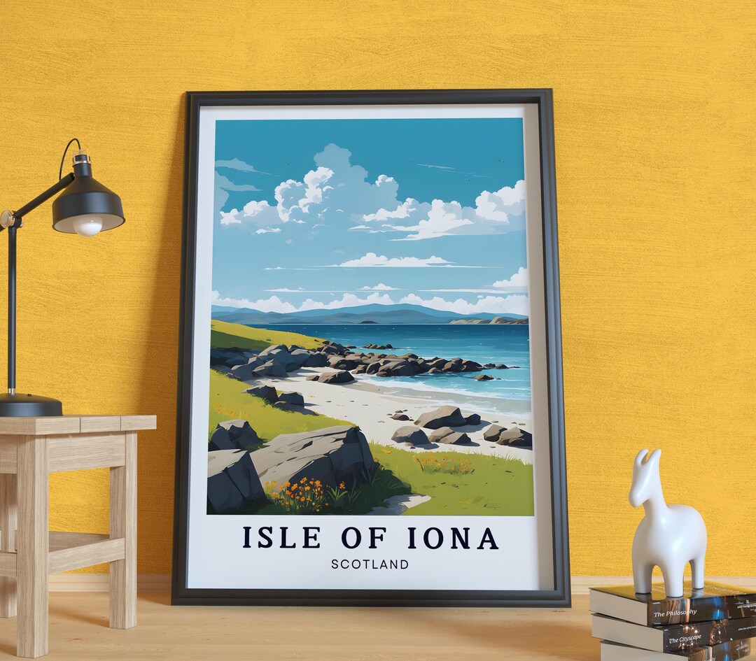 Isle of Iona Poster, Scotland Print, Tranquil Coastal Scene, Nature ...