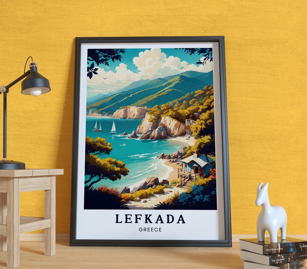 Lefkada Poster, Greece Poster, Scenic Beach View Wall Art - Etsy