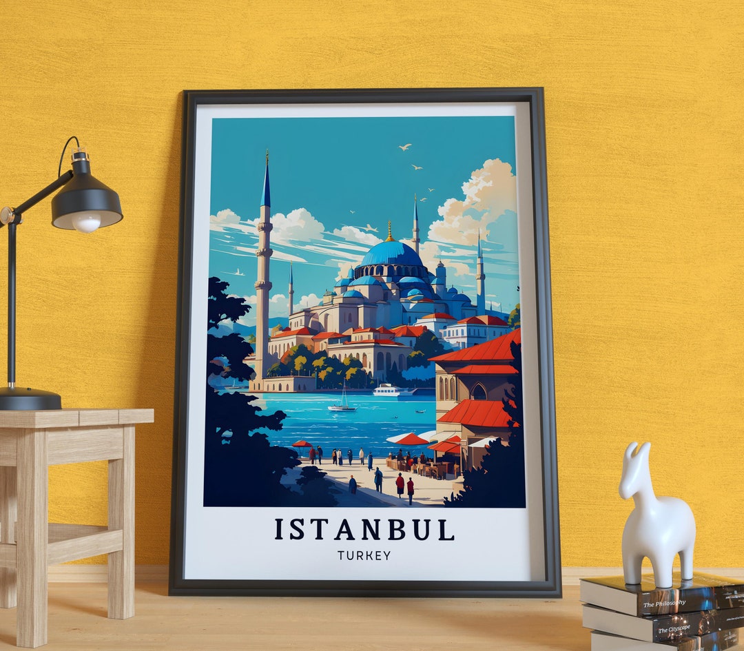 Istanbul Travel Poster, Turkey Travel Print, Iconic Bosphorus View - Etsy
