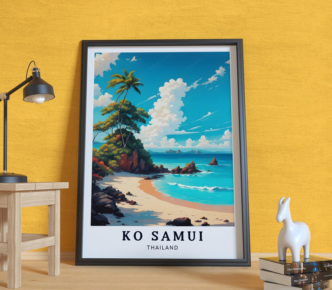 Ko Samui Poster, Thailand Poster, Tropical Island Paradise Wall Art ...
