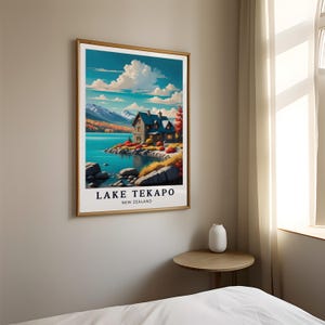 Lake Tekapo Poster, New Zealand Poster, Scenic Lakeside Art, Alpine ...