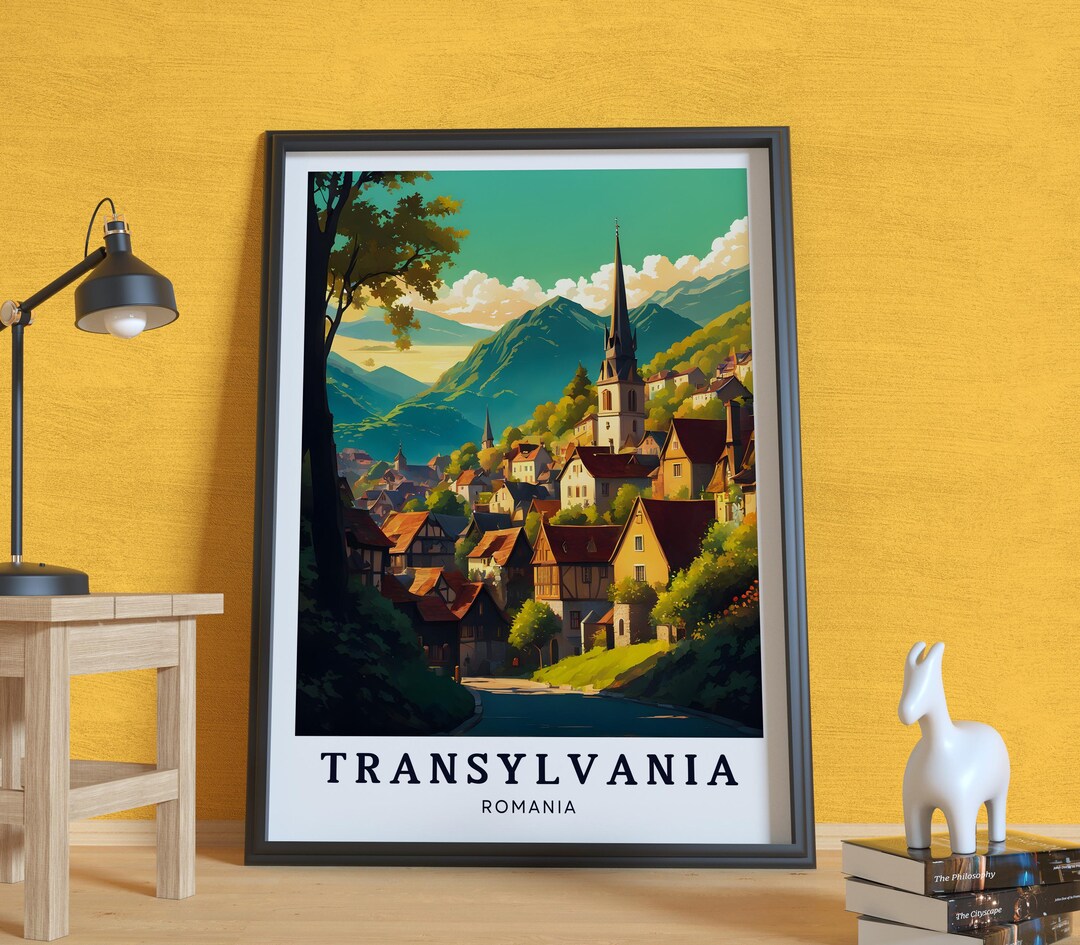 Transylvania Poster, Romania Poster, Enchanting Mountain Village Wall ...