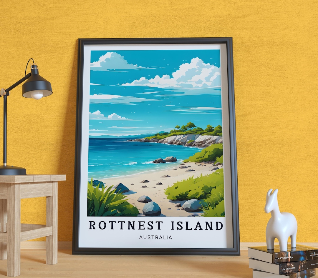 Rottnest Island Poster, Australia Poster, Scenic Coastal Landscape Wall ...