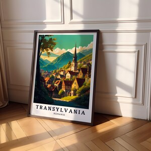 Transylvania Poster, Romania Poster, Enchanting Mountain Village Wall ...