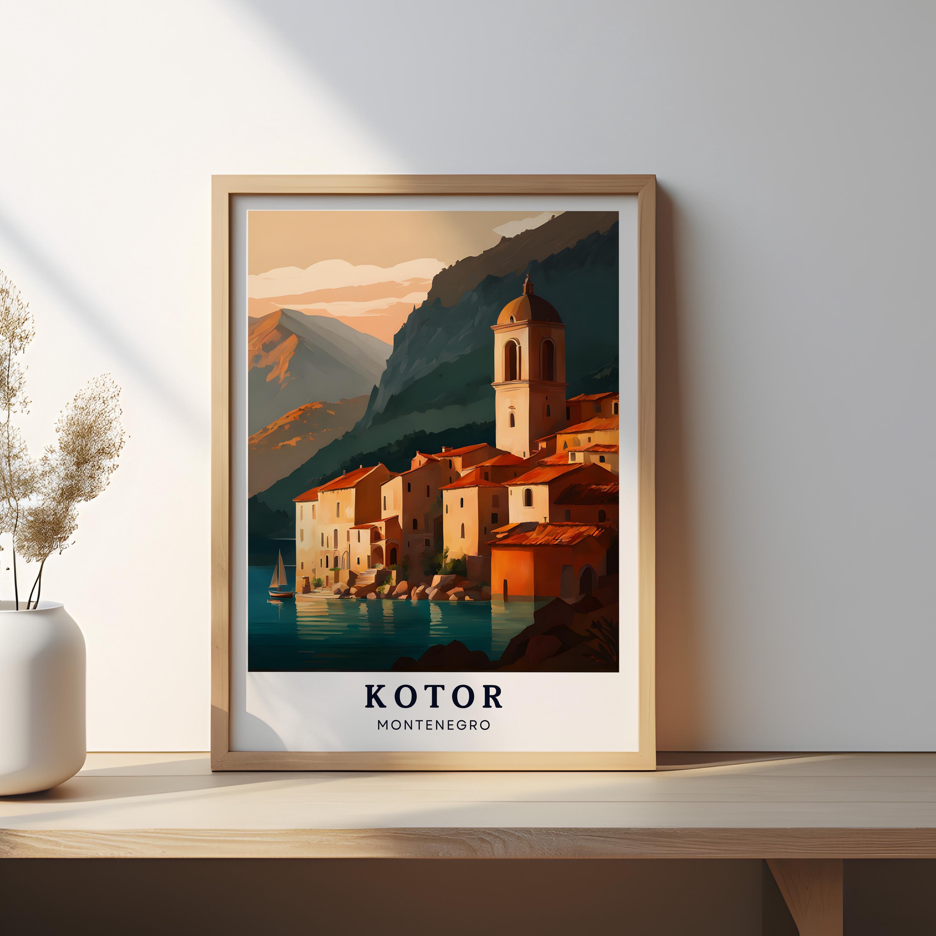 Kotor Wall Art, Kotor Poster, Montenegro Poster, Scenic Coastal Village ...