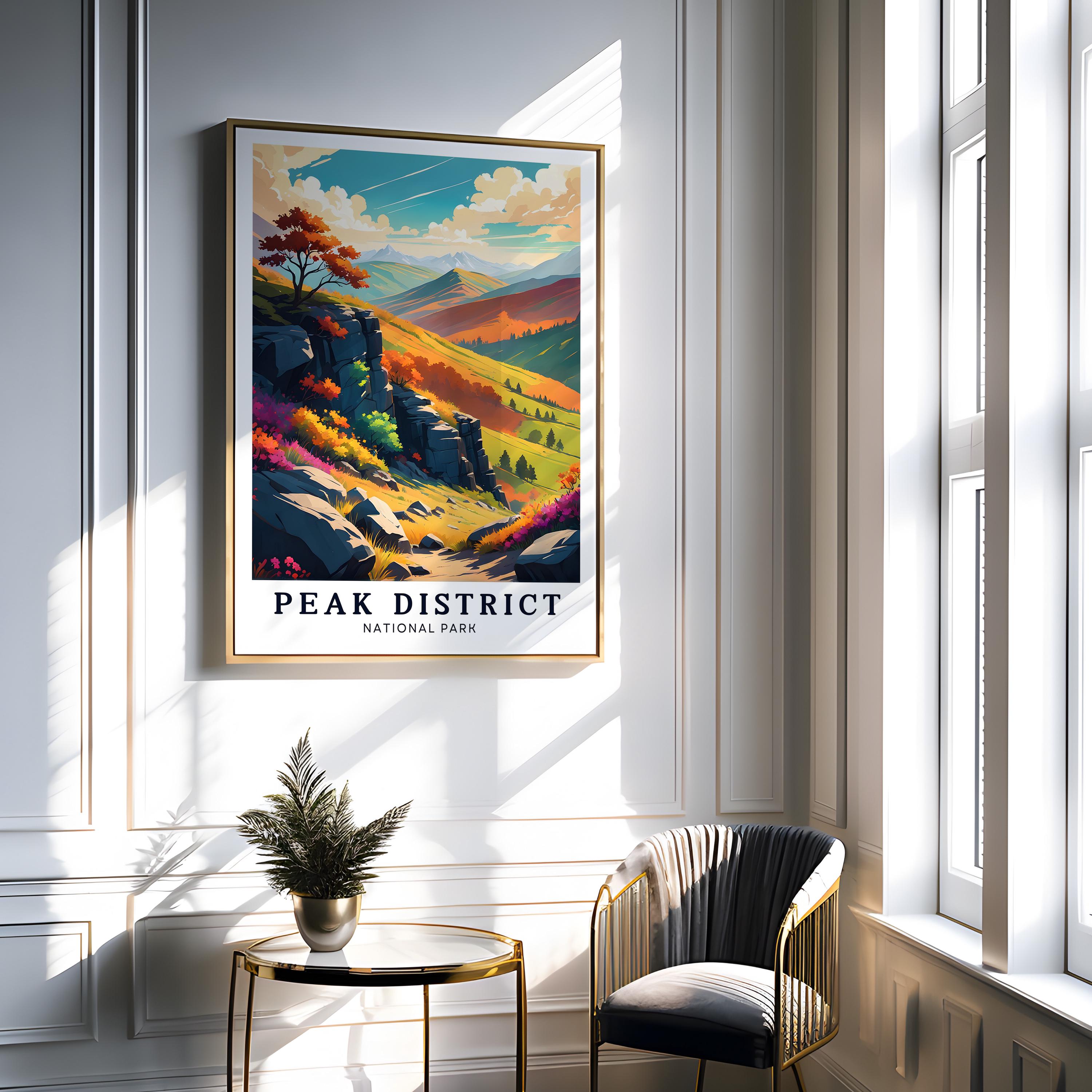 Peak District Travel Poster, National Park Travel Print, Peak District ...
