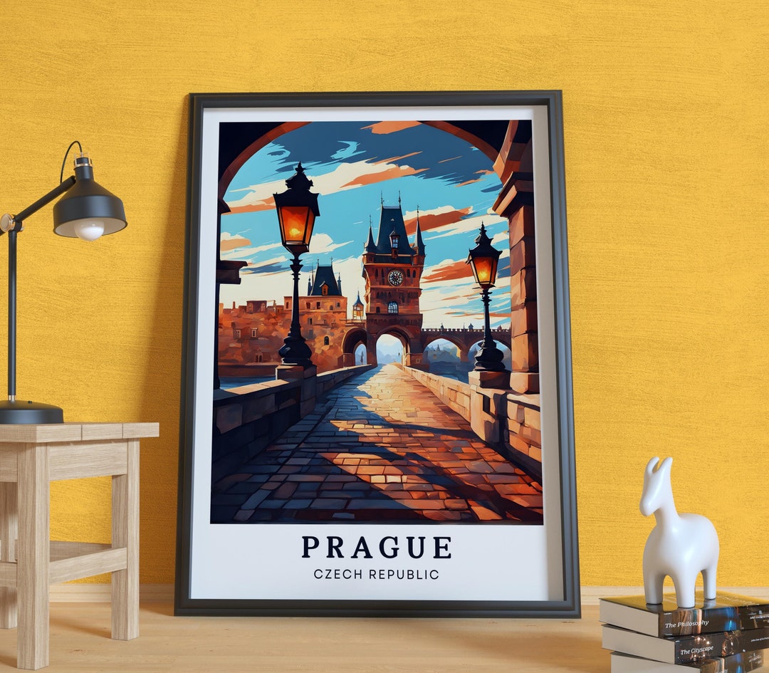 Prague Poster, Czech Republic Poster, Charles Bridge Wall Art Decor - Etsy
