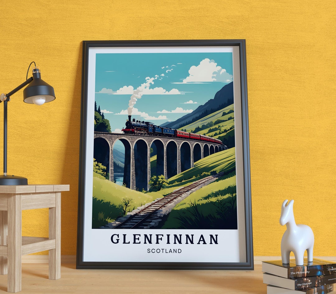 Glenfinnan Viaduct Poster, Scotland Poster, Scenic Train Journey Wall ...
