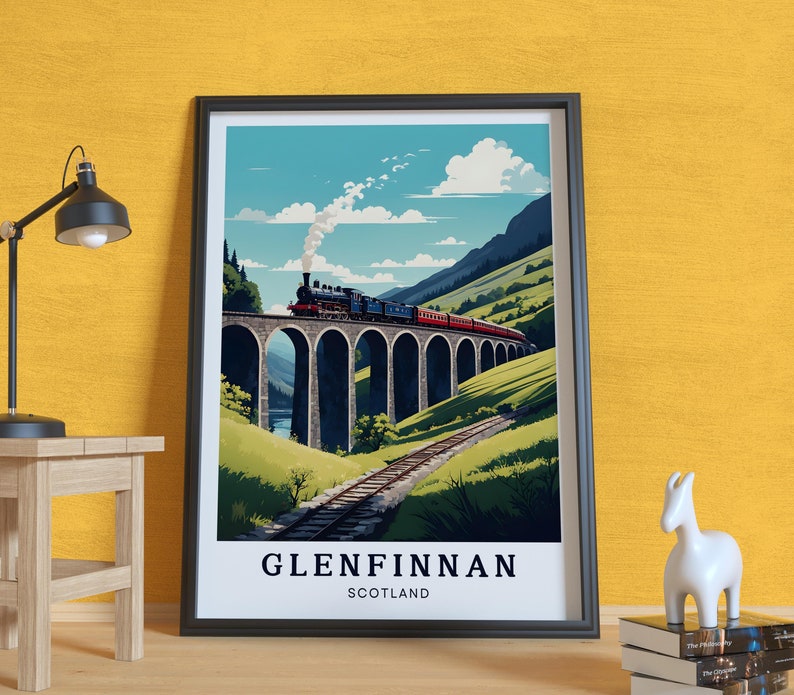 Glenfinnan Viaduct Poster, Scotland Poster, Scenic Train Journey Wall ...
