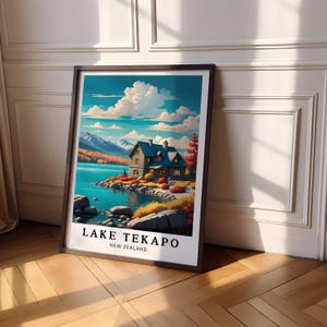 Lake Tekapo Poster, New Zealand Poster, Scenic Lakeside Art, Alpine ...