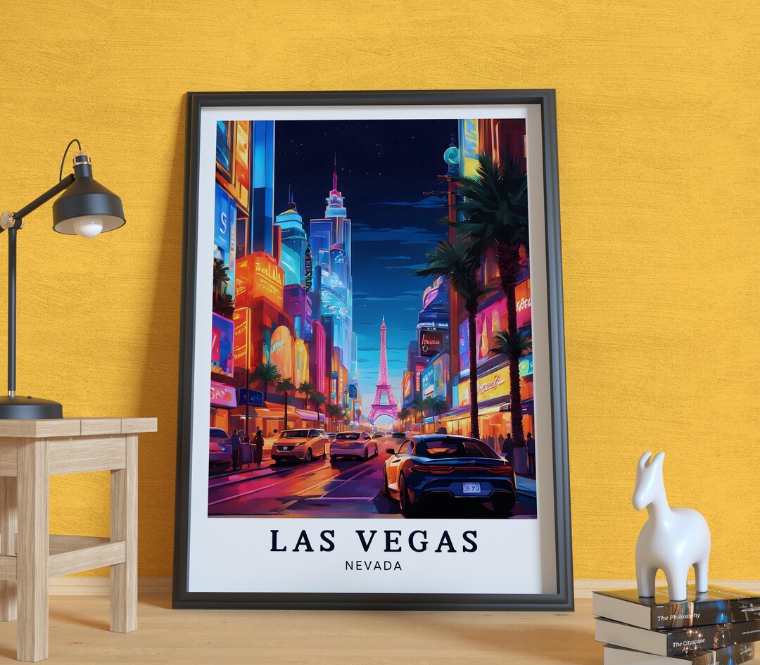 Las Vegas Travel Poster, Nevada Travel Print, Eiffel Tower Replica - Etsy