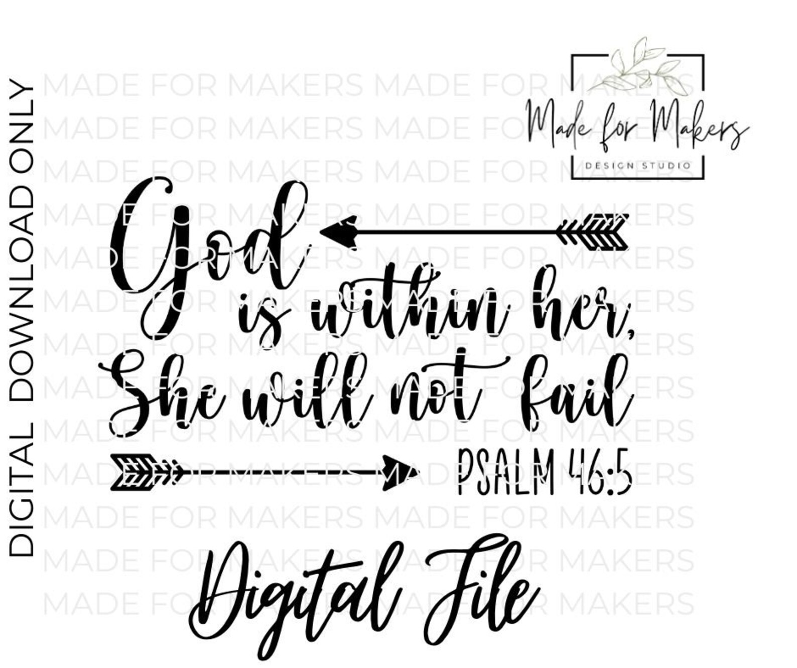 God is Within Her, She Will Not Fail SVG, Png, Jpg, PDF, Spiritual Svg ...