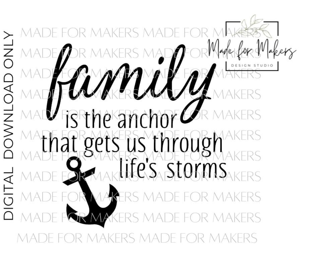Family SVG, Family - Anchor Svg, Wood Sign Svg, Kitchen Decor SVG ...