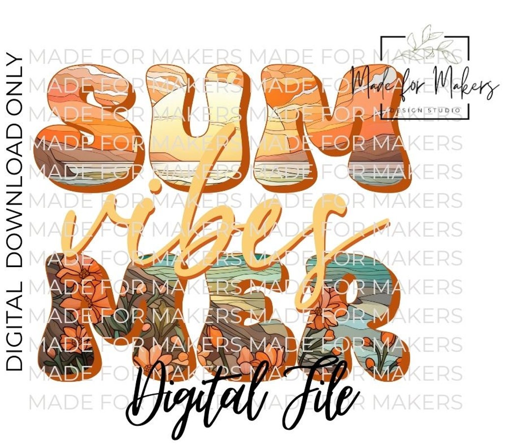 Retro Summer Vibes PNG JPG, Summer Designs, Summer Vibes T-shirt Png ...