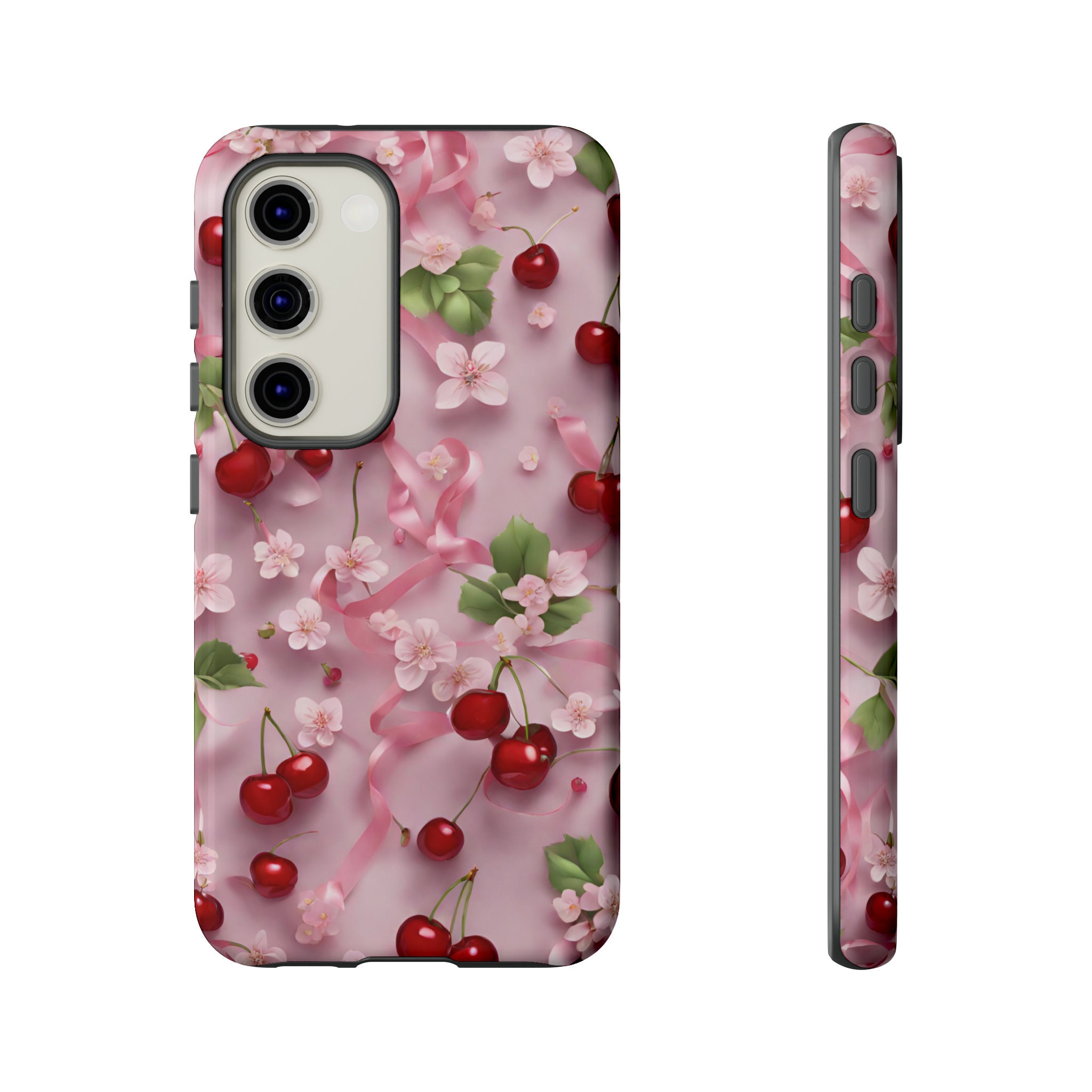 3D Pink Cherry Blossom Phone Case, iPhone 15 14 13 12 11 Pro Max Samsung S24 S23 S22 S21 Case ...