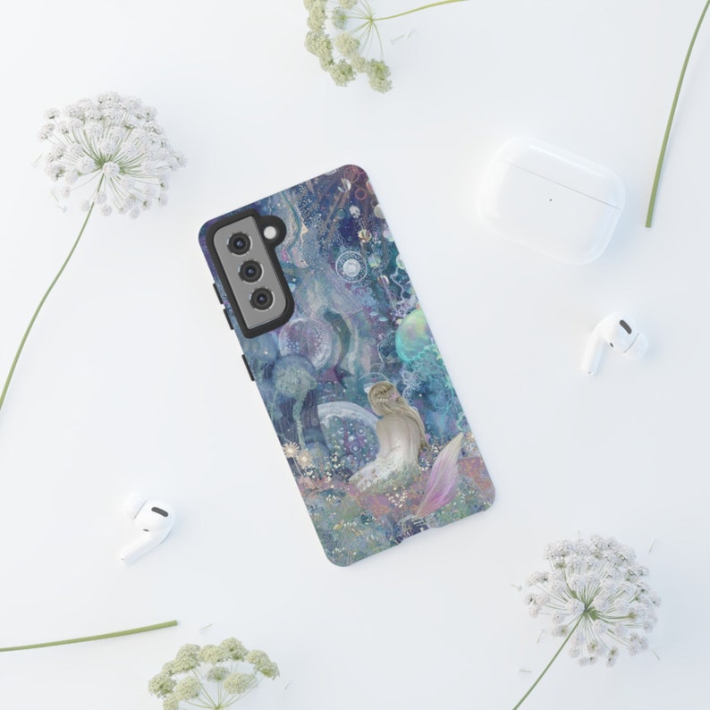 Jellyfish and Ethereal Mermaid Phone Case, Magical Ocean Fantasy ...