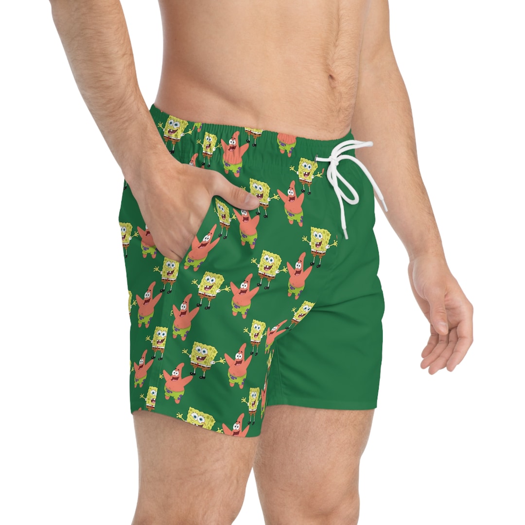 Spongebob Squarepants and Patrick the Starfish Swim Trunks AOP Dark ...