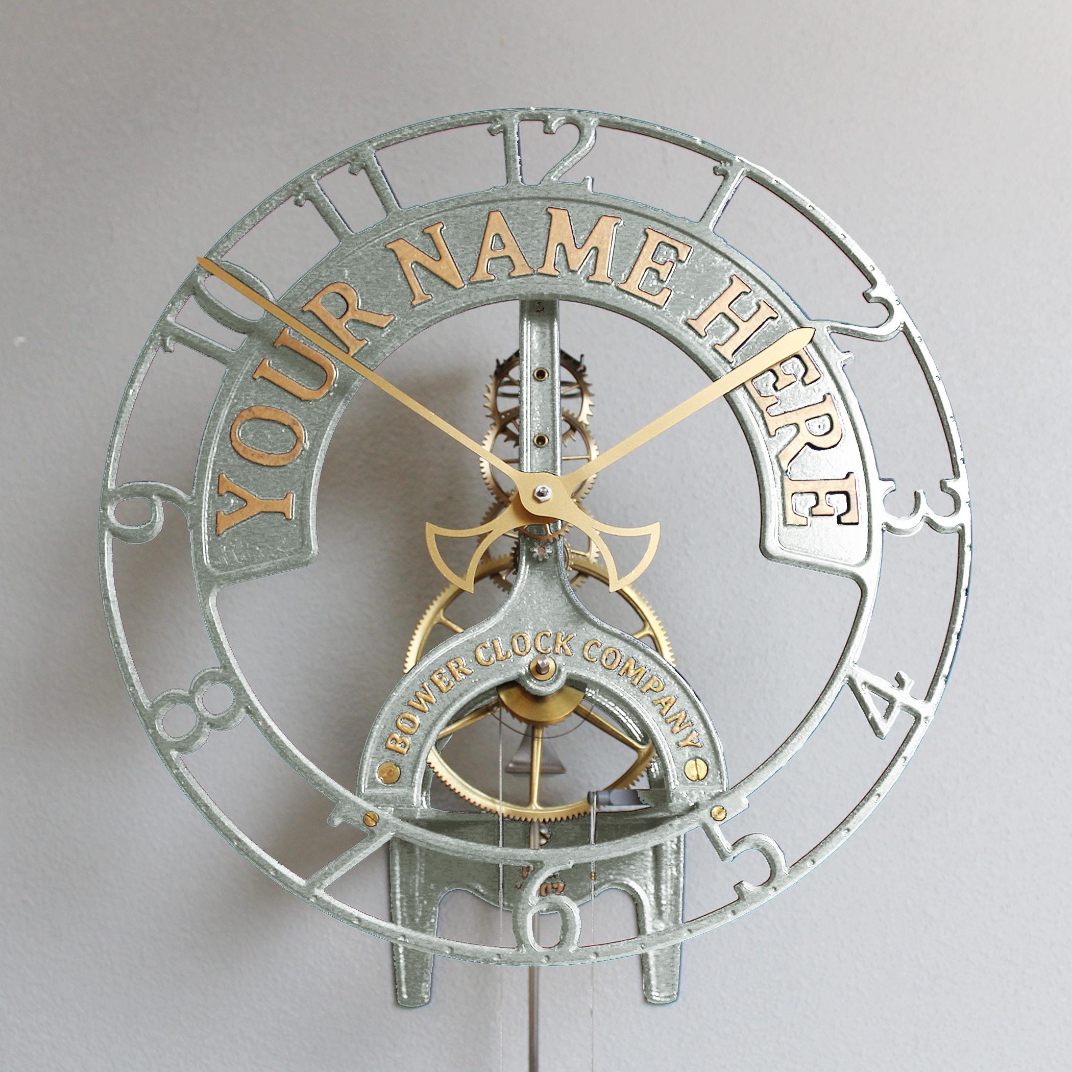 Mechanical Handmade Solid Metal Wall Clock Steampunk Brass Gears ...