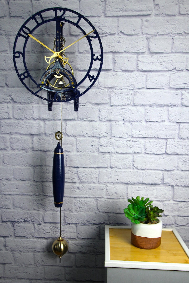 Mechanical, Handmade, Wall Clock With Weight, Pendulum and Steampunk ...