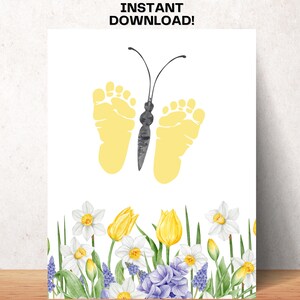 Butterfly Footprint Craft Hello Spring Butterfly Printable Butterfly ...