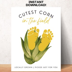 Fall Handprint Craft Farmhouse Corn Footprint Art Baby Fall Craft ...