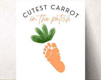 Carrot Patch Easter Handprint Craft Printable Easter Carrot Farm Sign ...