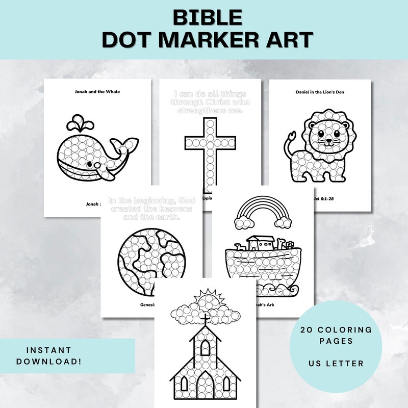 Bible Dot Kids Activity - Etsy