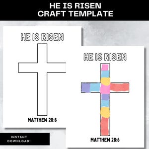 He is Risen Craft Template Simple DIY Easter Activities for Kids ...